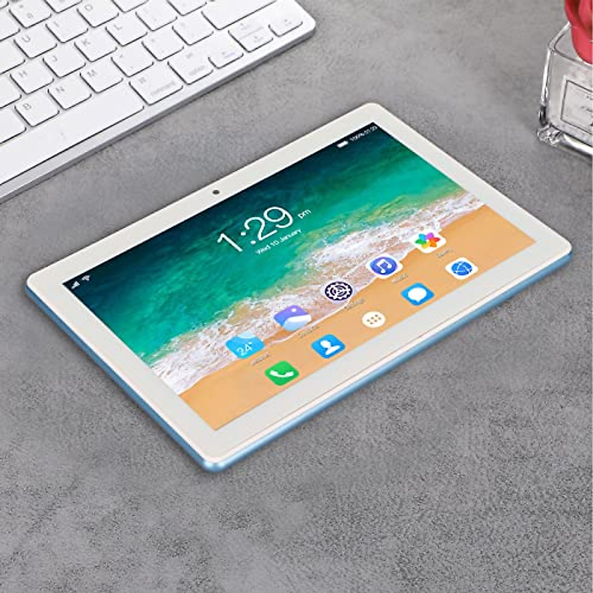Tablet for Android10, 8 Inch 1920x1080 IPS Screen, 4G RAM 64G ROM, Octa Core CPU Processor, Dual SIM Card Calling Tablet, 2.4G WiFi Bluetooth4.2, 2MP 8MP Dual Camera