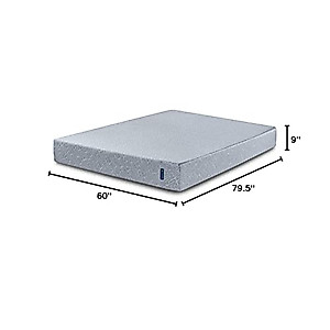 Serta - 9 inch Cooling Gel Memory Foam Mattress, Queen Size, Medium-Firm, Supportive, CertiPur-US Certified, 100-Night Trial - Sheepless Night,Blue
