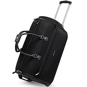 Modoker Rolling Garment Bags, Large Garment Duffle Bag with Wheels, 3 in 1 Garment Suit Luggage Bag for Women Men Business Travel Weekender, Black
