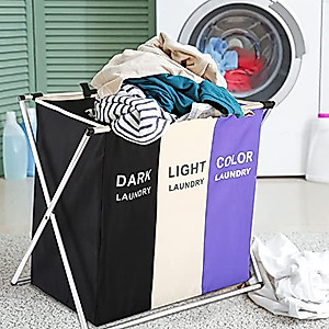 180L Large Laundry Basket, Laundry Hamper, Dirty Clothes Hamper for Laundry, Collapsible, Waterproof Laundry Baskets with Handles for Laundry, Dorm, Family (Purple)