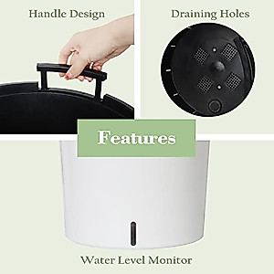 SAROSORA Large Round Self Watering Planter Pot 12.5'' for Home Garden Patio Tall Tree