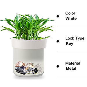 Younion Flower Pot Diversion Safe with Key Lock, Secret Hidden Safe Lock Box, Perfect for Hiding The Valuables Inside Flower Pot’s False Bottom, Plants Not Include