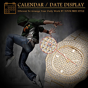 SIBOSUN Lady Women Wrist Watch Gold Stainless Steel Crystal Quartz Dress Bling Bracelet Gold