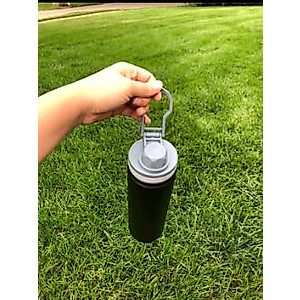 Hytodre Insulated Water Bottle,Stainless Steel Vacuum Insulated Water Bottle, Double-Wall Thermos Water Bottle with Leak Proof Spout and Handle Lid,Black,18oz