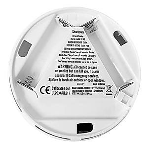 Shackcom Combination Smoke and Carbon Monoxide (CO) Detector Alarm 1 Pack, Protect Your Home from Fire and Gas Leaks, Even When You're Away, Battery Operated