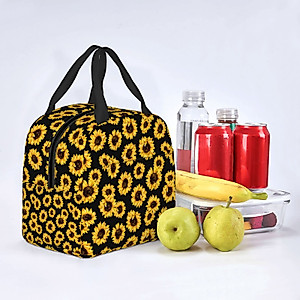OMXNAQZ Sunflower Insulated Lunch Bag for Women with Containers Freezable Cooler Thermal Waterproof Lunch Box