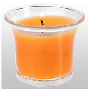 HYOOLA Clear Cup Scented Votive Candles - Winter Orange - 12 Hour Burn Time - 4 Pack - European Made