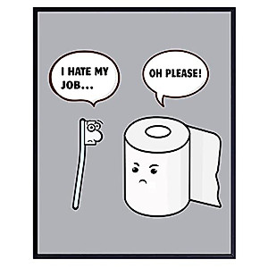 Bathroom Typography Art Print Wall Art Poster - Chic Modern Home Decor for Bath - Makes a Great Gag Gift or Funny Housewarming Gift - 8x10 Photo- Unframed