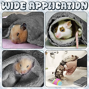 Newwiee 24 Pcs Guinea Pigs Blankets Bunk Pet Microfiber Coral Fleece Cage Liners Absorbent Guinea Pig Bedding Accessories Small Animal Mat Towels for Dog Cat(11.8 x 11.8 Inch,Gray)