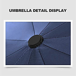 JOURNOW Windproof Travel 10 Ribs Umbrella with 210T Heavy Coating (Navy Blue)