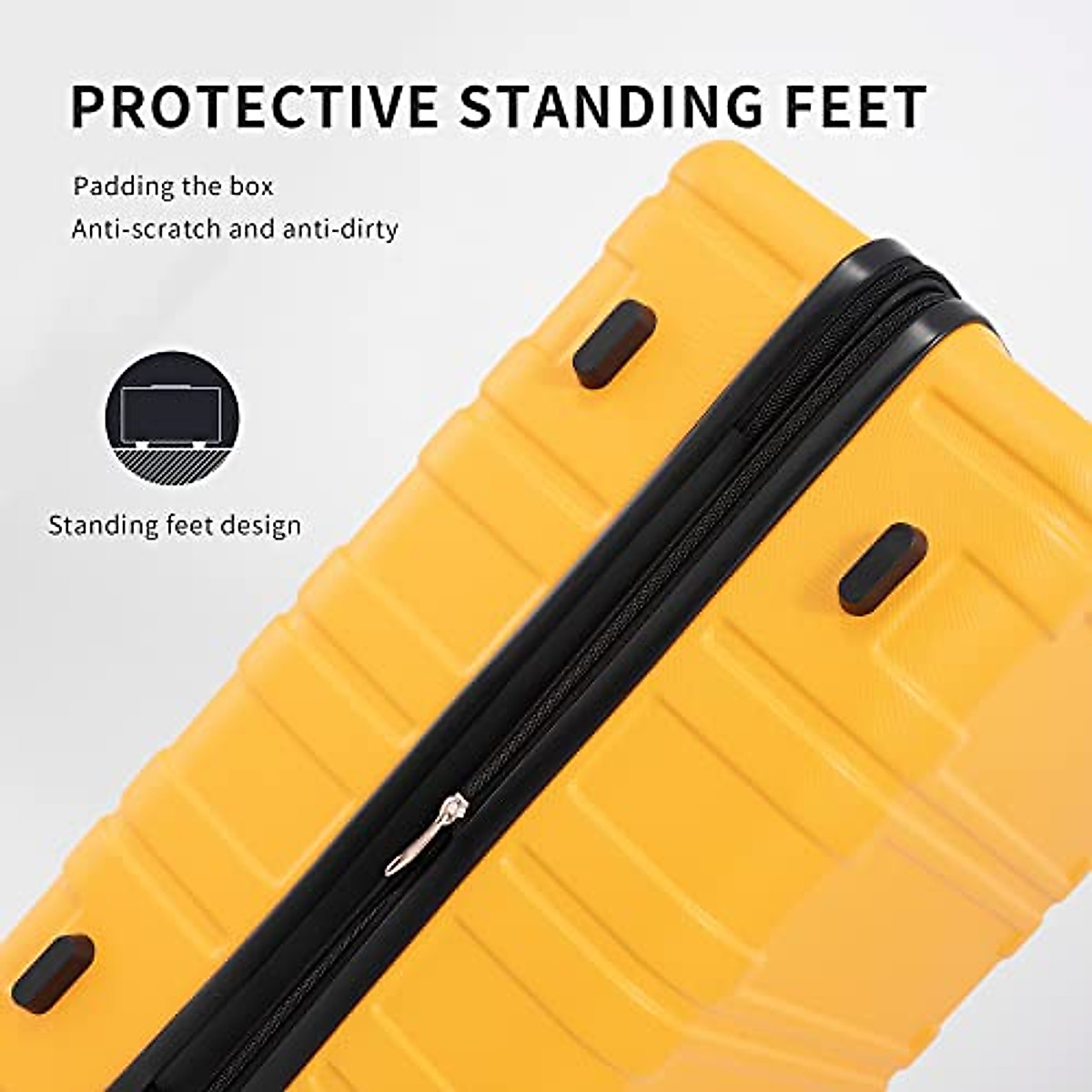 Merax 3 Pcs Luggage Set Expandable Hardside Lightweight Spinner Suitcase with TSA Lock (yellow)