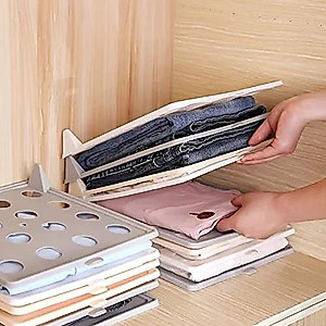 ZWMBYN 10Layer Clothes Organizer Tray, T-Shirt Folding Board, Closet Organizers Board Wardrobe Shelf Dividers Closet Organizers for Pants Clothes