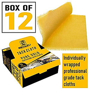 Eshazu Superior Tack Cloths (Box of 12) - Tack Rags for Woodworking and Painters Professional Grade - Removes Dust, Sanding Particles, Cleans Surfaces - Wax and Silicone Free, Anti-Static