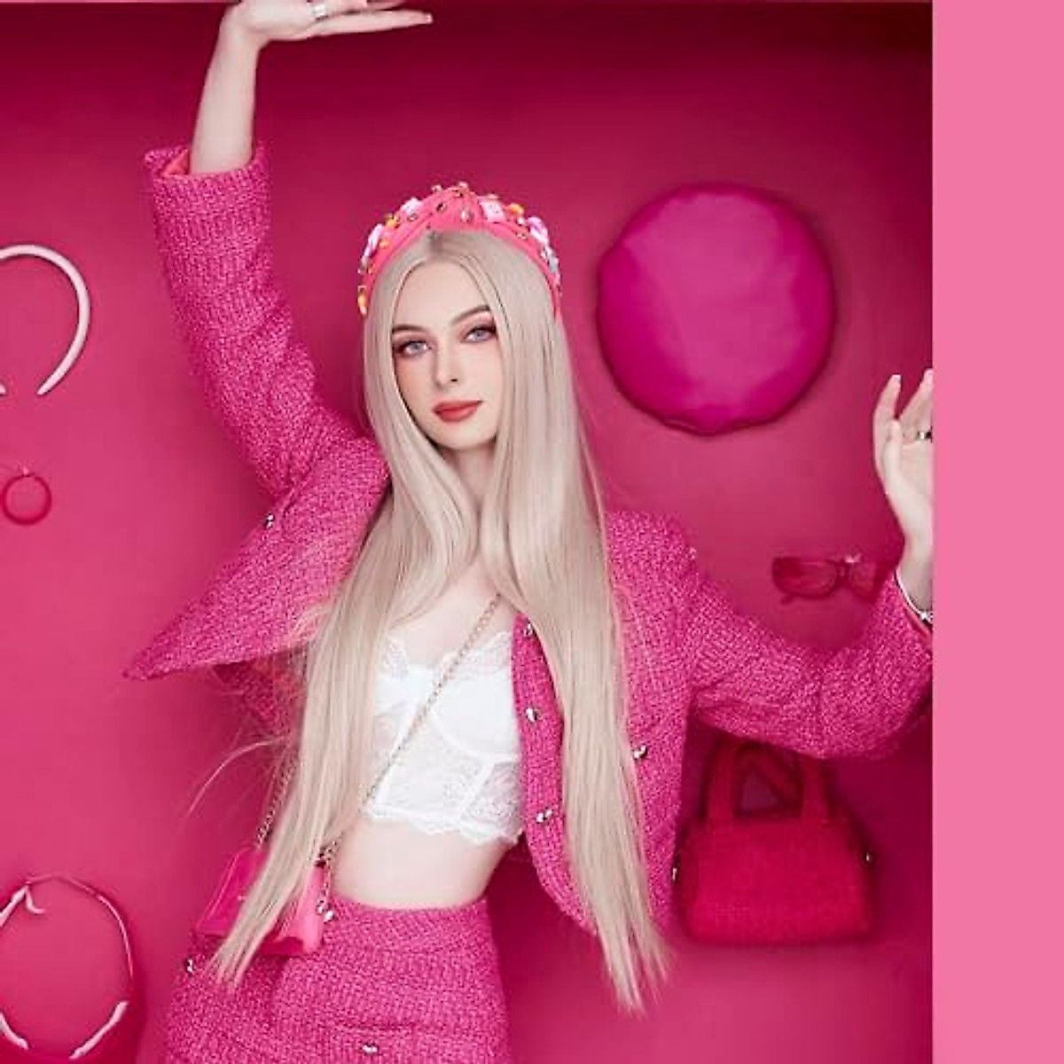 HSWE Knotted Headband for Women Gummy Bear Lollipop Candy Crystal Embellished Top Knot Hairband Funny Gifts for Girls Sister Bff (Lollipop Candy Headband)