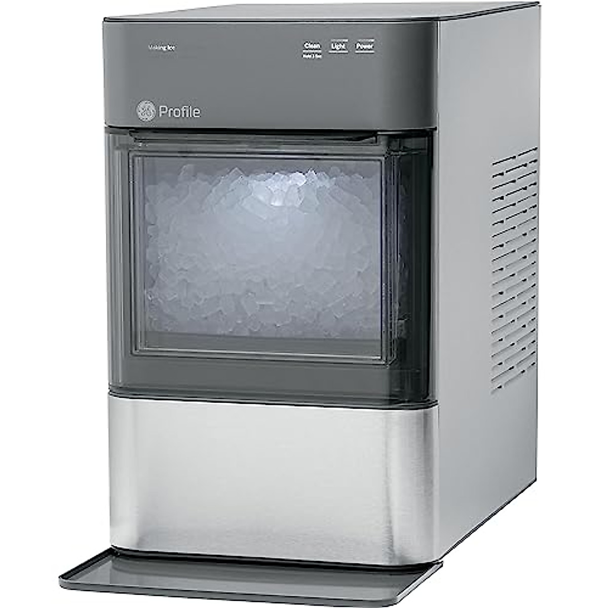 GE Profile Opal 2.0, Chewable Crunchable Countertop Nugget Ice Maker, Scoop included, 38 lbs in 24 hours, Pellet Ice Machine with WiFi & Smart Connected, Stainless Steel