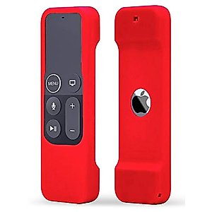 TOKERSE Silicone Case Compatible with Apple TV 4K 4th 5th Generation Siri Remote - Anti-Slip Shock Proof Soft Remote Cover Case Compatible with Apple TV 4K 4th 5th Gen Siri Remote Controller - Red