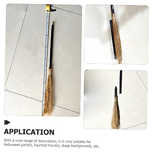LALADEFIEE Masquerade Witch Broom Halloween Witch Besom Prom Props Halloween Besom for Decor Wizard Broomstick Halloween Costume Halloween Home Decor Broom Prop Toy Broom Ornament Wooden