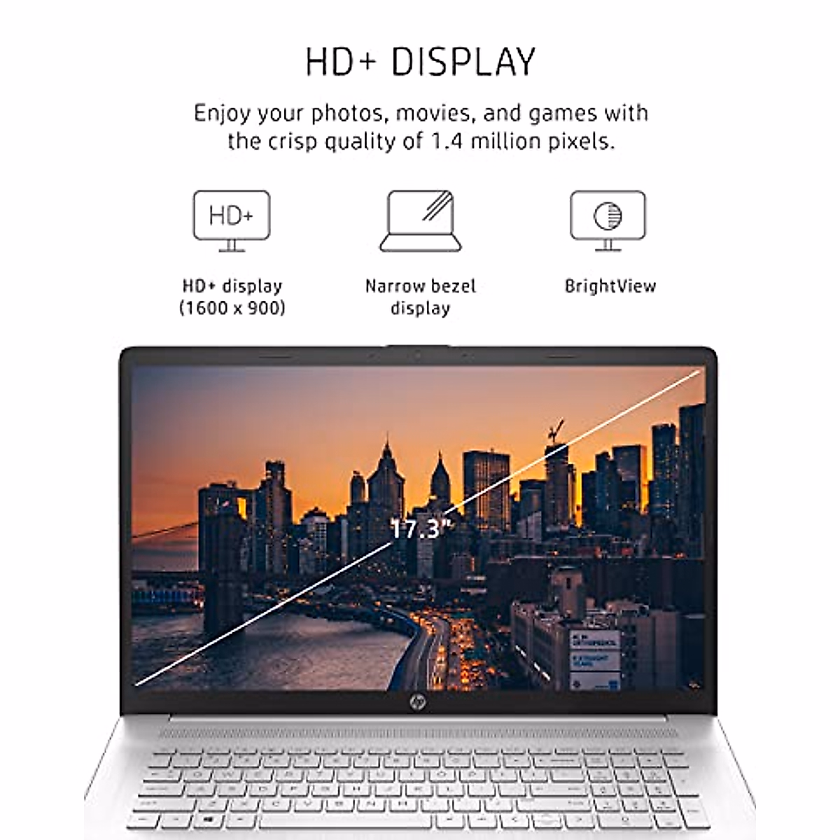 HP 17 Laptop, AMD Athlon Silver 3050U, 4 GB RAM, 256 GB SSD Storage, 17.3-inch HD+ Display, Windows 10 Home with Added Security, Long Battery Life, Dual Speakers, HD Web-Camera (17-cp0010nr, 2020)