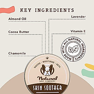 Natural Dog Company Skin Soother Bundle, Includes 2oz Tin + 0.15oz Stick, All Natural Healing Balm for Dogs, Relieves Dry, Itchy Skin, Treats Skin Irritations, Wounds, Hot Spots, Dermatitis