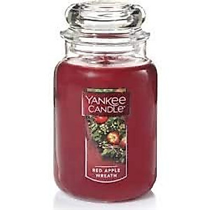 Red Apple Wreath Large Jar Candle,Fresh Scent