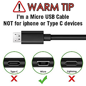 Micro USB Cable, [10Ft 2Pack]Extra Long Fast Charger Cord for Galaxy S7 Edge, High Speed Durable USB Charging Cable for Android Phone, Samsung J7/S6 Edge/S5/Note 5/LG Stylo 3/K30, for PS4/Camera,Black