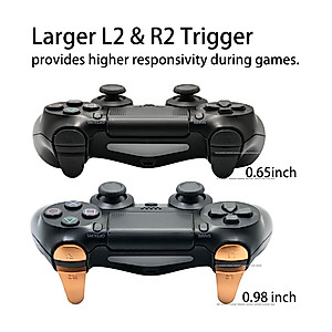 TOMSIN Replacement Triggers for PS4 Slim/ PS4 Pro Controller, Aluminum Metal L1 R1 L2 R2 Trigger Buttons for PS4 Controller Gen 2 (Bronze)