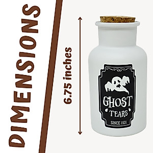 4E's Novelty Set of 3 Glass Decorative Apothecary Potion Bottles Halloween Tabletop Mantle Decorations, Halloween Witch Farmhouse Decor for Tiered Tray Table Centerpiece