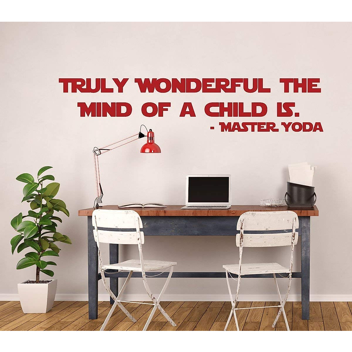 Yoda Child Quote Decal - Star Wars Master Jedi Vinyl Sticker - "Truly Wonderful The Mind Of A Child Is" - Wall Art Decor for Classrooms, Library, Boy's or Girl's Bedroom, Playroom or Nursery