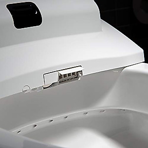 WOODBRIDGE B0960S Auto Flush, Auto Open & Auto Close, 1.28 GPF Single Flush Toilet with Intelligent Smart Bidet Seat and Wireless Remote Control, Chair Height