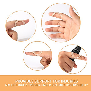 CAGSIG Oval Finger Splints, 5PCS Oval Trigger Finger Splint for Trigger/Mallet/Arthritis/Straightening, Trigger Finger Brace for Thumb Middle Pinky or Ring Finger -Size 6,7,8,9,10
