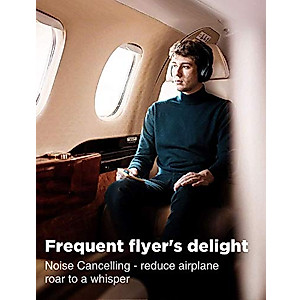 meidongg SE7 Active Noise Cancelling Headphones Bluetooth Headphones Wireless Headphones Over Ear with Microphone/Aptx, Comfortable Protein Earpads, 30 Hours Playtime for Travel/Work, Black