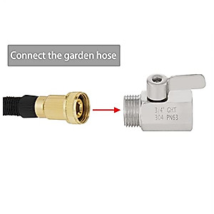 Stainless steel Garden Hose Shut Off Valve, 3/4"GHT Female × 3/4"GHT Male