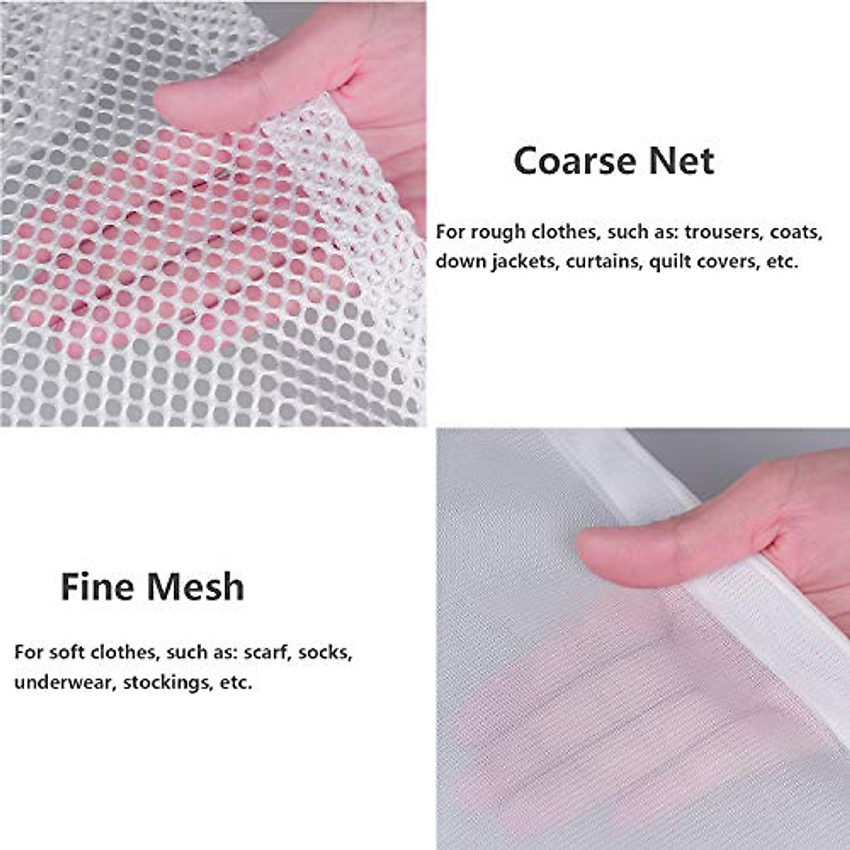 Kooyee 2 Pack White Mesh Laundry Bags, 31" x 24" Sturdy Drawstring Net Bag Heavy Duty, Extra Large Laundry Bags for Delicates, Garment Laundry Mesh Bag for Family, College Dorm, Apartment (2 Coarse Net)