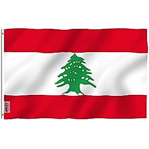 ANLEY Fly Breeze 3x5 Feet Lebanon Flag - Vivid Color and Fade Proof - Canvas Header and Double Stitched - the Lebanese Republic Flags Polyester with Brass Grommets 3 X 5 Ft