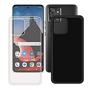 YZKJSZ 2 Pack Case for Motorola ThinkPhone,Shock-Absorption Light but Durable Soft Gel Transparent + Black TPU Silicone Protection Case Cover for Motorola ThinkPhone (6.6")
