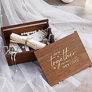 AW BRIDAL Wedding Memory Box Wood Keepsake Box Decorative Gift Box Wedding Engagement Gifts for Couples Anniversary Bridal Shower Gifts