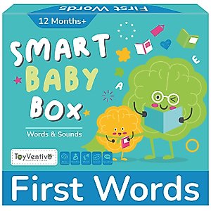 TOYVENTIVE Smart Baby Box for Boy - Educational Developmental Learning Toys 1 + Year Old, Montessori Toddler Busy Book, Flash Cards, Board Books, First Birthday Gifts Boys