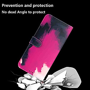 NATUMAX Phone Cover Wallet Folio Case for Oppo REALME 7 PRO, Premium PU Leather Slim Fit Cover for REALME 7 PRO, 2 Card Slots, Horizontal Viewing Stand, Fitting case, Rose Red