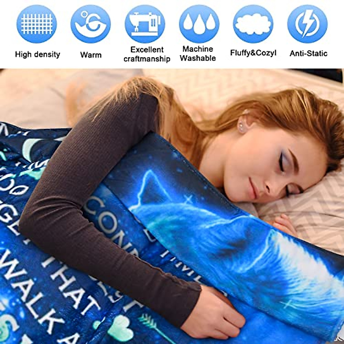 tiosggd Son Gift Blanket from Mom, Fleece Flannel Plush Super Soft Throw Blanket, Always Remember You are My Sunshine Howling Wolf Under The Moon, Bed Couch Throw Quilt 60''x50''