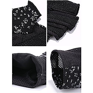Maxdot 2 Pairs Women Sunblock Fingerless Gloves Non Skid Summer Gloves UV Protection Driving Gloves (Black, Khaki)