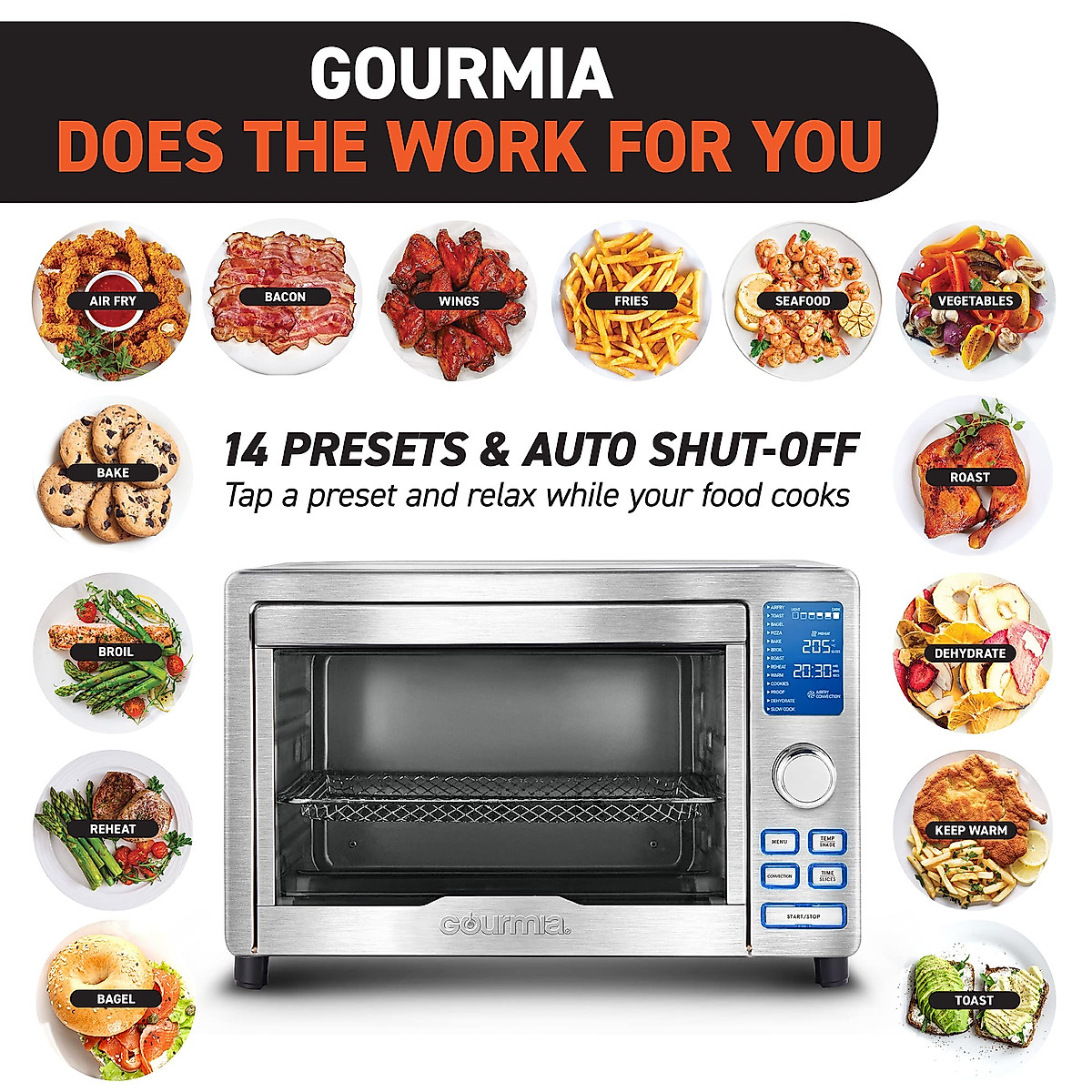 Gourmia Digital Stainless Steel Toaster Oven Air Fryer – Stainless Steel
