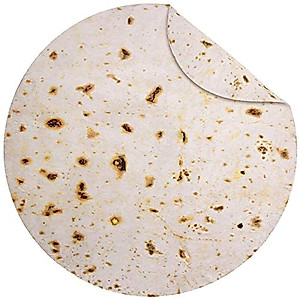 Jorbest Burritos Tortilla Wrap Blanket for Adults and Kids, Double Sided Funny Food Blanket, Novelty Funny Gifts for Women Men Teens, 285 GSM Soft Flannel Taco Blanket, 60 inches Yellow