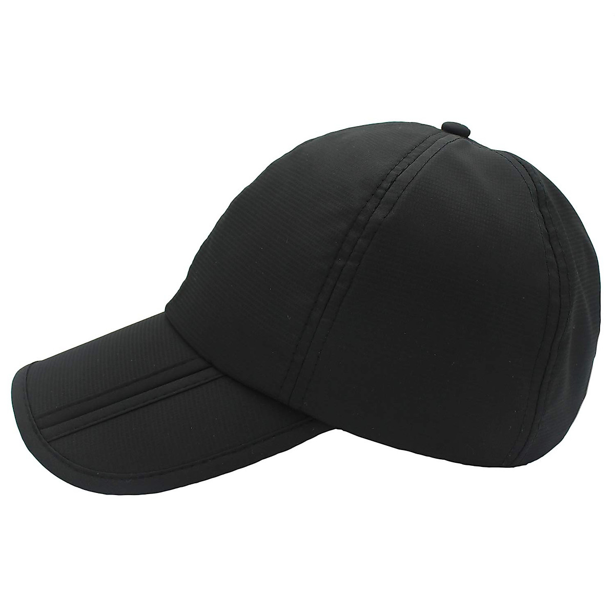 Waterproof Quick-Drying Baseball Cap Foldable Sun Hat Unisex Man Woman Outdoor Sport Camping Tennis Golf Caps Hats (Black)