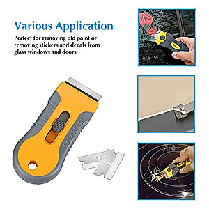 JIKIOU 200PCS Single Edge Razor Blades, Industrial Scraper Razor Blades, One Edge Razor Blade, Replacement Box Cutter Blades, Suitable for Removing Labels, Decals, Stickers
