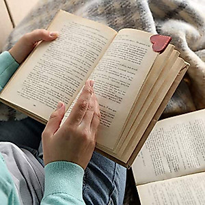 Personalized Premium Leather Heart Bookmarks, Custom Bookmark, Leather Heart Shaped Book Mark, Reader Gift, Gift for him, Gift for her (Red)