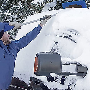 Snow Joe SJBLZD-JMB-SJB-P2 2-in-1 Telescoping Jumbo Snow Broom + Ice Scraper, 19-in.