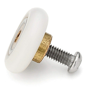 Set of 4pcs 19mm Stainless Steel Shower Door Wheels Rollers Runners, White, 19mm x 4mm