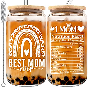 Mothers Day Gifts for Mom from Daughter, Son, Kids, Husband - Mom Gifts for Wife - Birthday Present for Mom, Mama Gifts, Mother Gifts - New Mom, First Time, Bonus MomGift Ideas - 16oz Can Glass Cup
