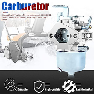 YOFMOO Carburetor Compatible for Snow Thrower Blower Lawn Mower Toro CCR2000 CCR3000 38130 38185 38185C 38186 38430 38431 38435 38436 38180 38180C 38181 957935 814690 810420 20746C Mikuni Suzuki