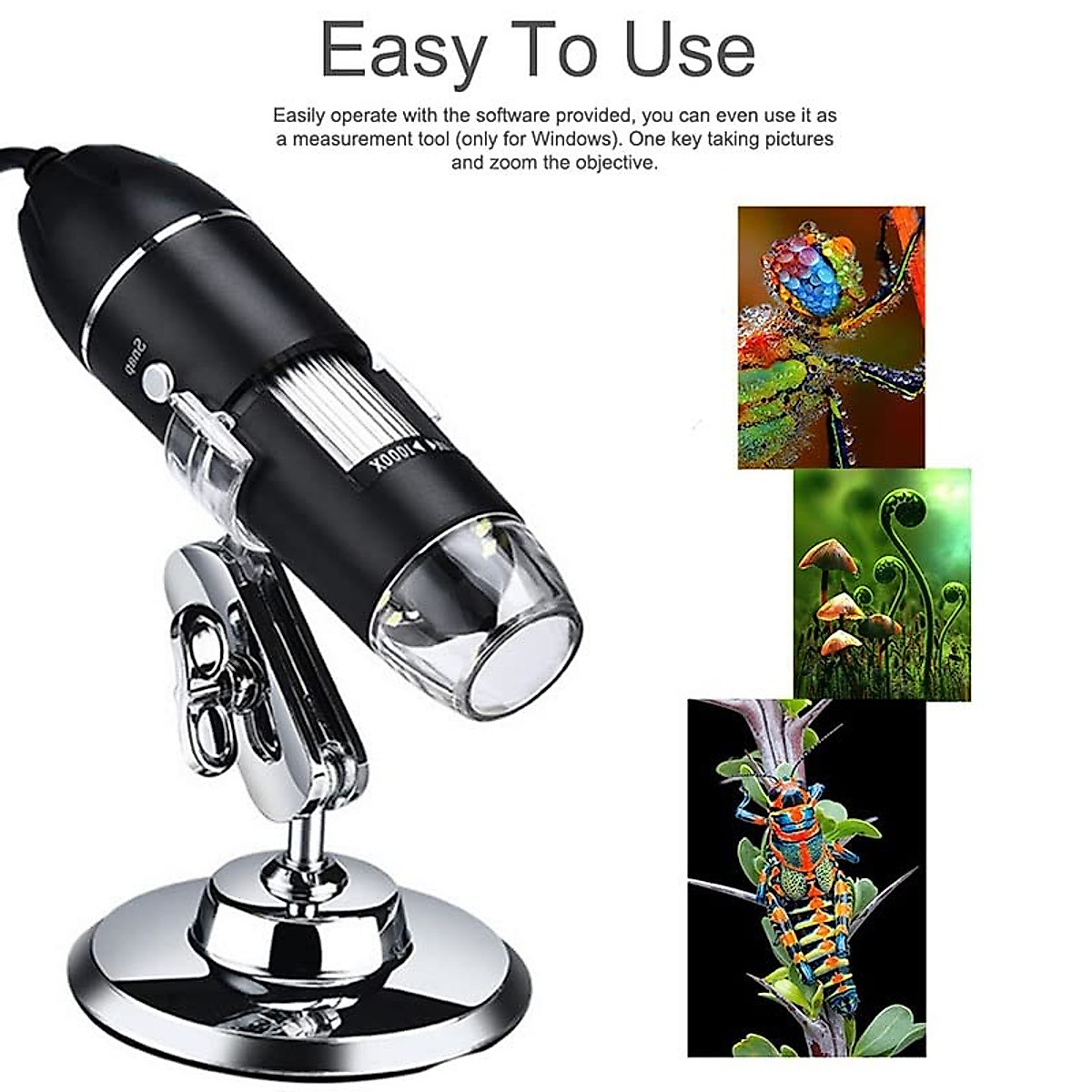Handheld Digital Microscope Accessories 3 in 1 1600X 8 LED Handheld Digital Microscope Camera, with Stand Microscope Accessories